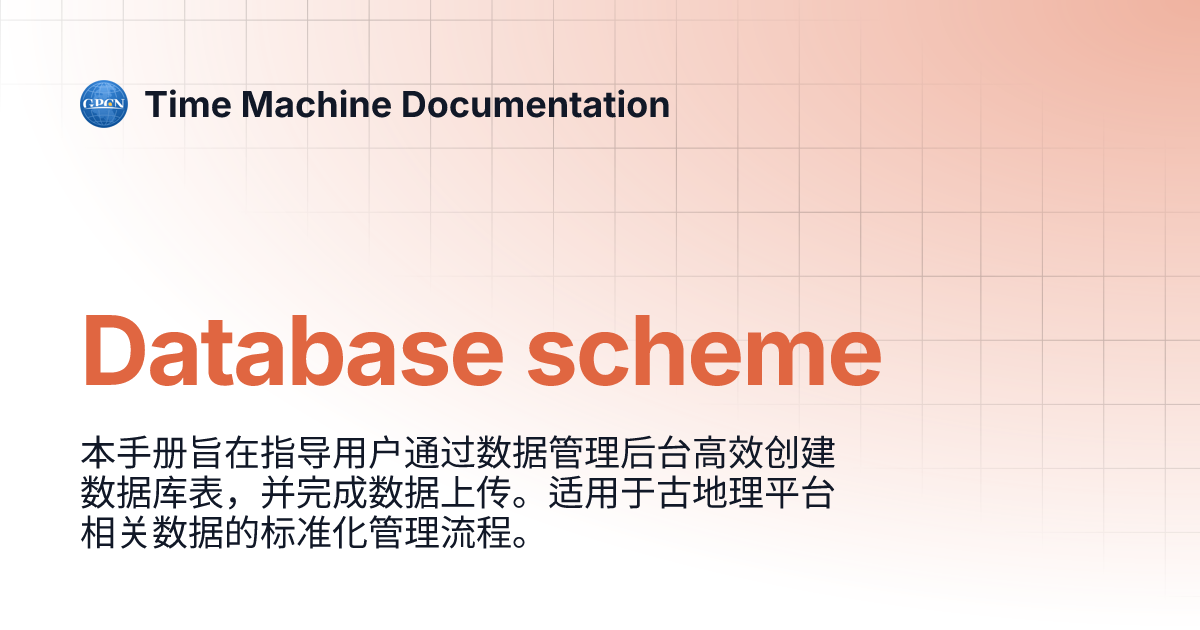 Database scheme | Time Machine Documentation